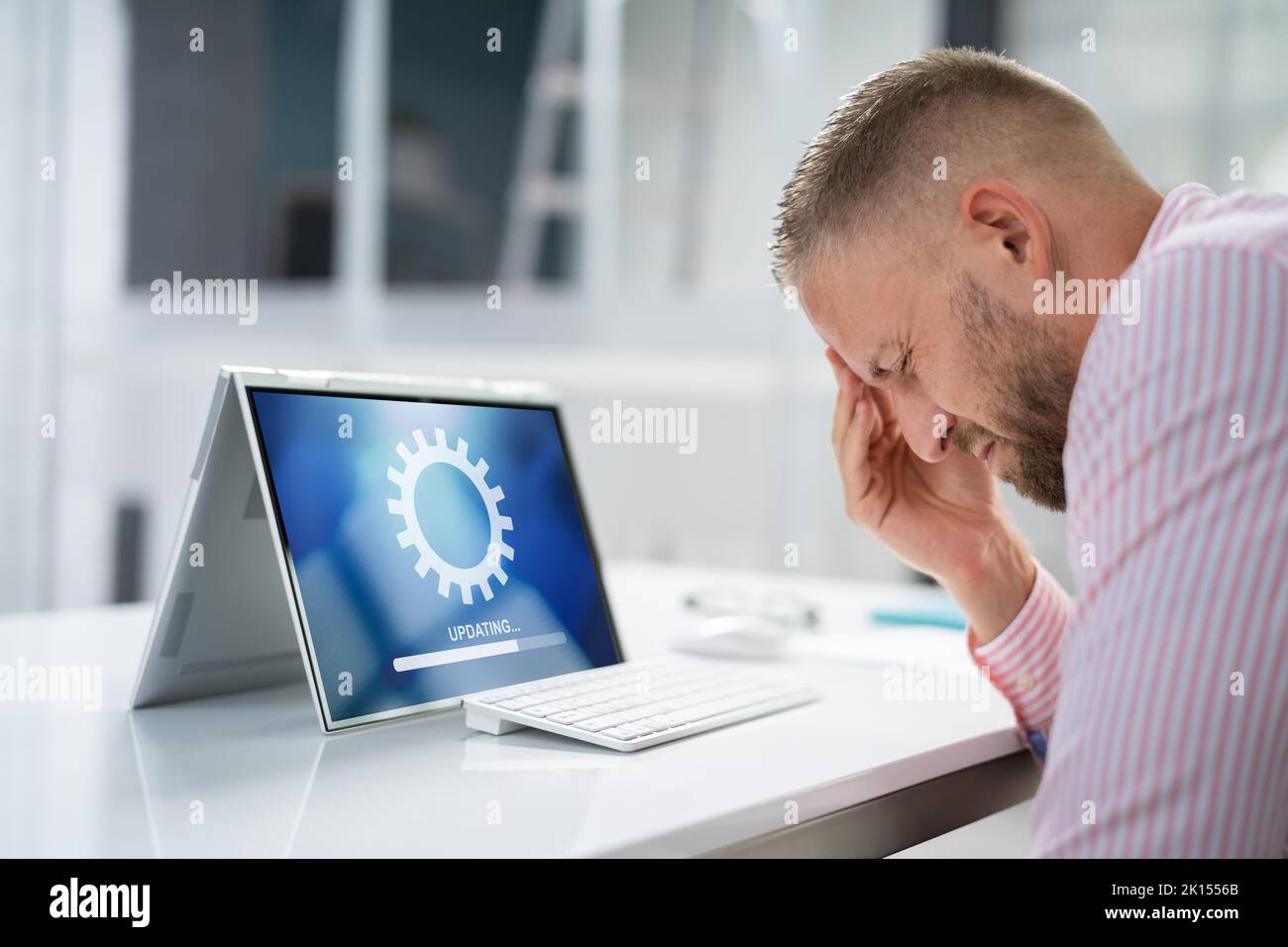 Installing Software Update Progress. Computer Loading Patch From ...