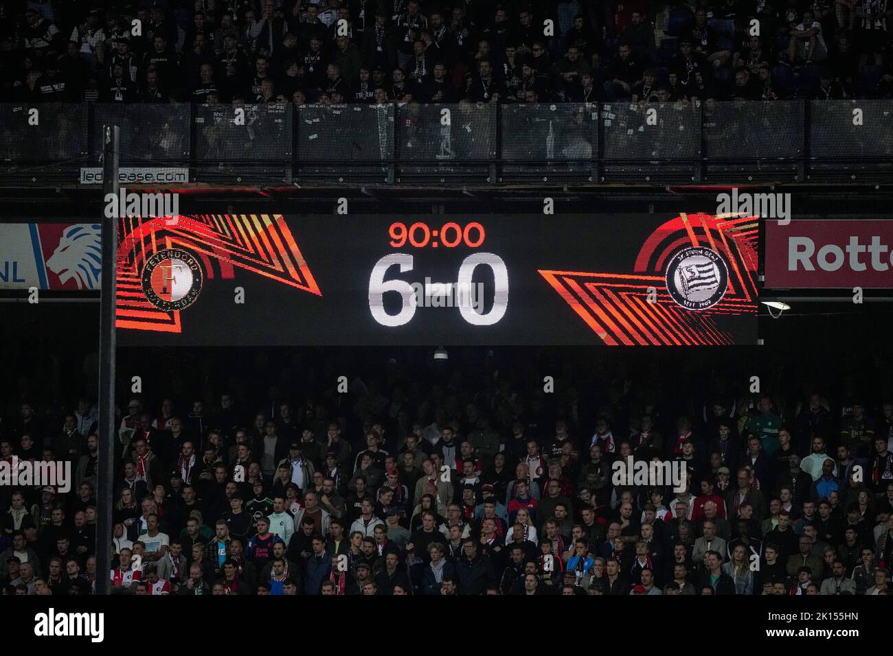 Rotterdam - The final score during the match between Feyenoord v SK ...