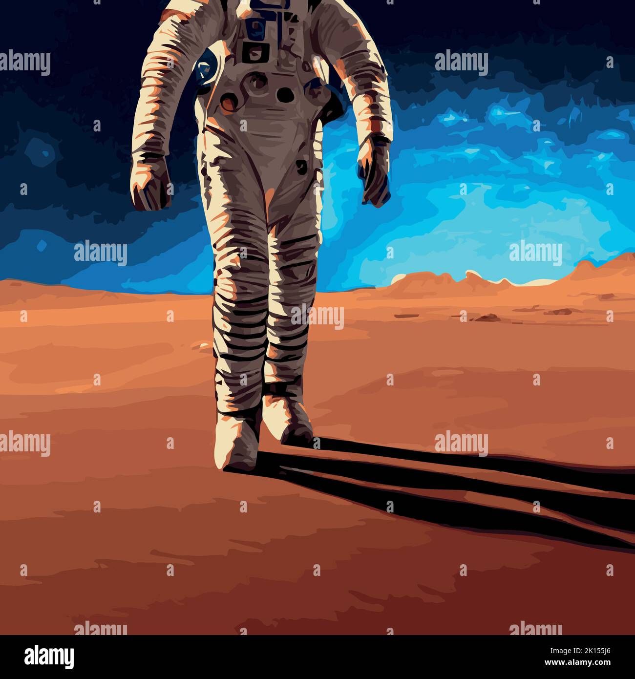 Vector illustration of space, astronaut and galaxy for poster, banner ...