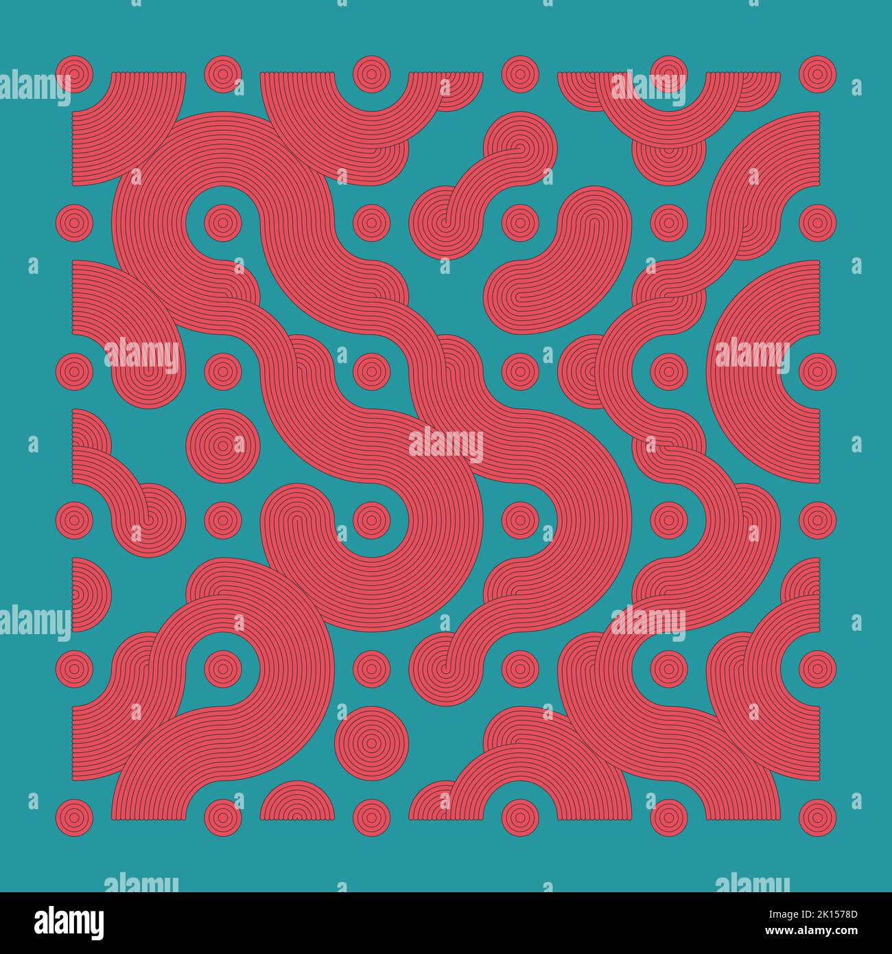 Random color rounded truchet tiling illustration Stock Vector Image ...