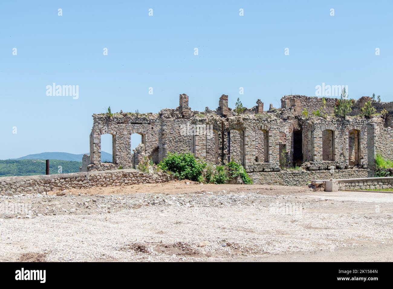 Destroyed houses during Karabakh war in Shusha city of Azerbaijan ...