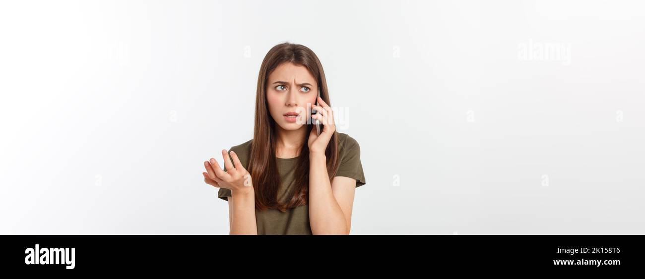 Young woman worrying nervous anxious portrait hi-res stock photography ...