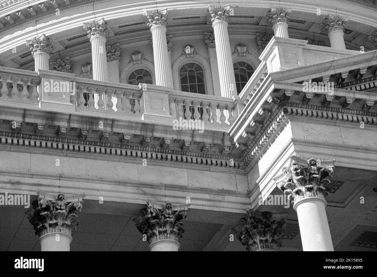 US Capitol Building Details, tightly cropped shot of facade of the ...