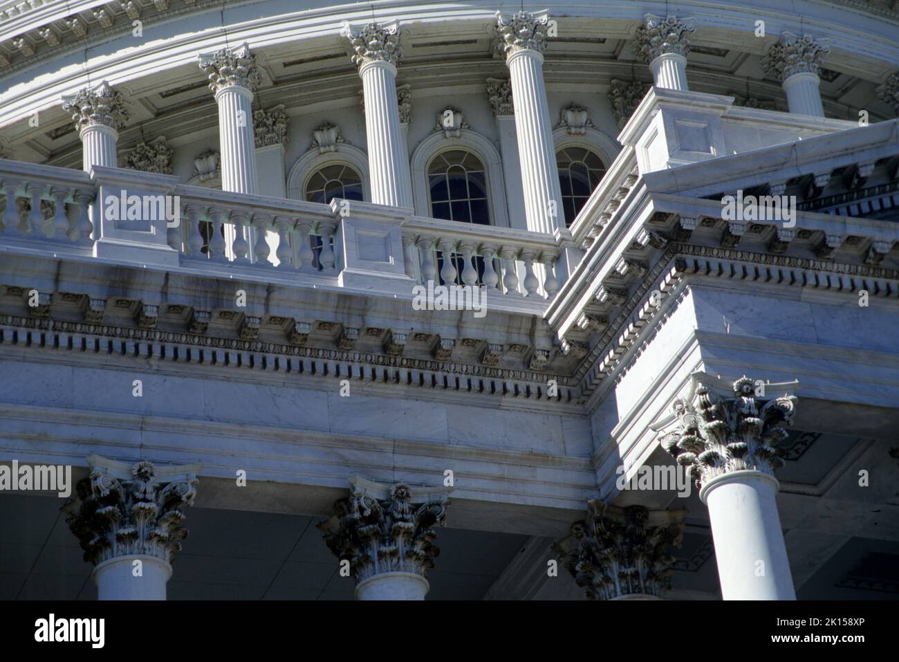 US Capitol Building Details, tightly cropped shot of facade of the ...
