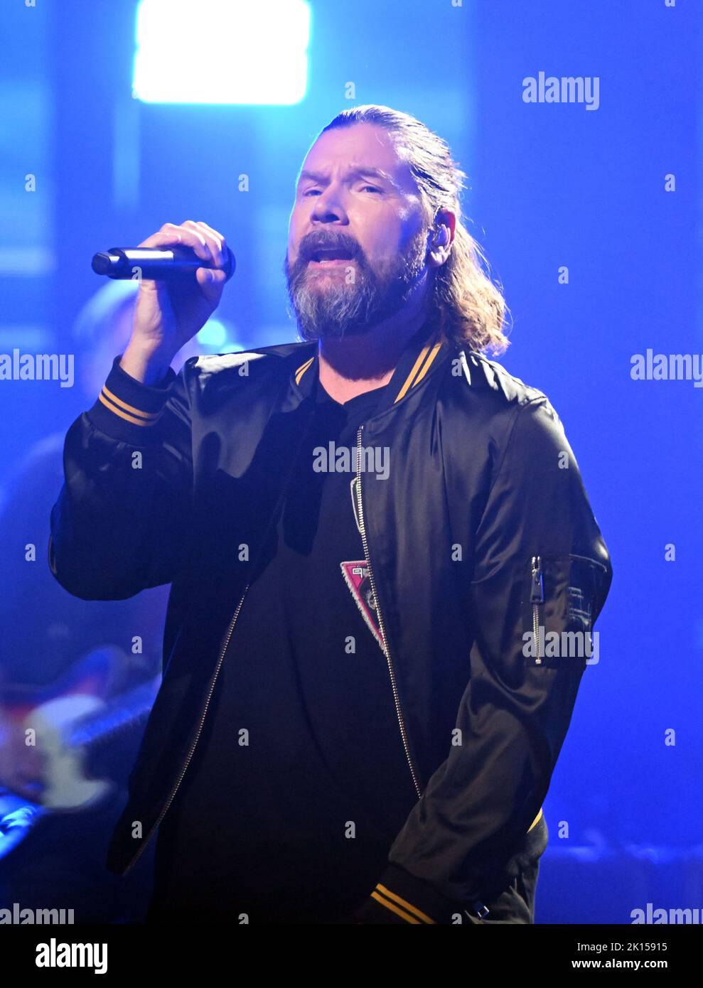 Baden Baden, Germany. 15th Sep, 2022. Singer Rea Garvey performs at the recording of the TV show ...