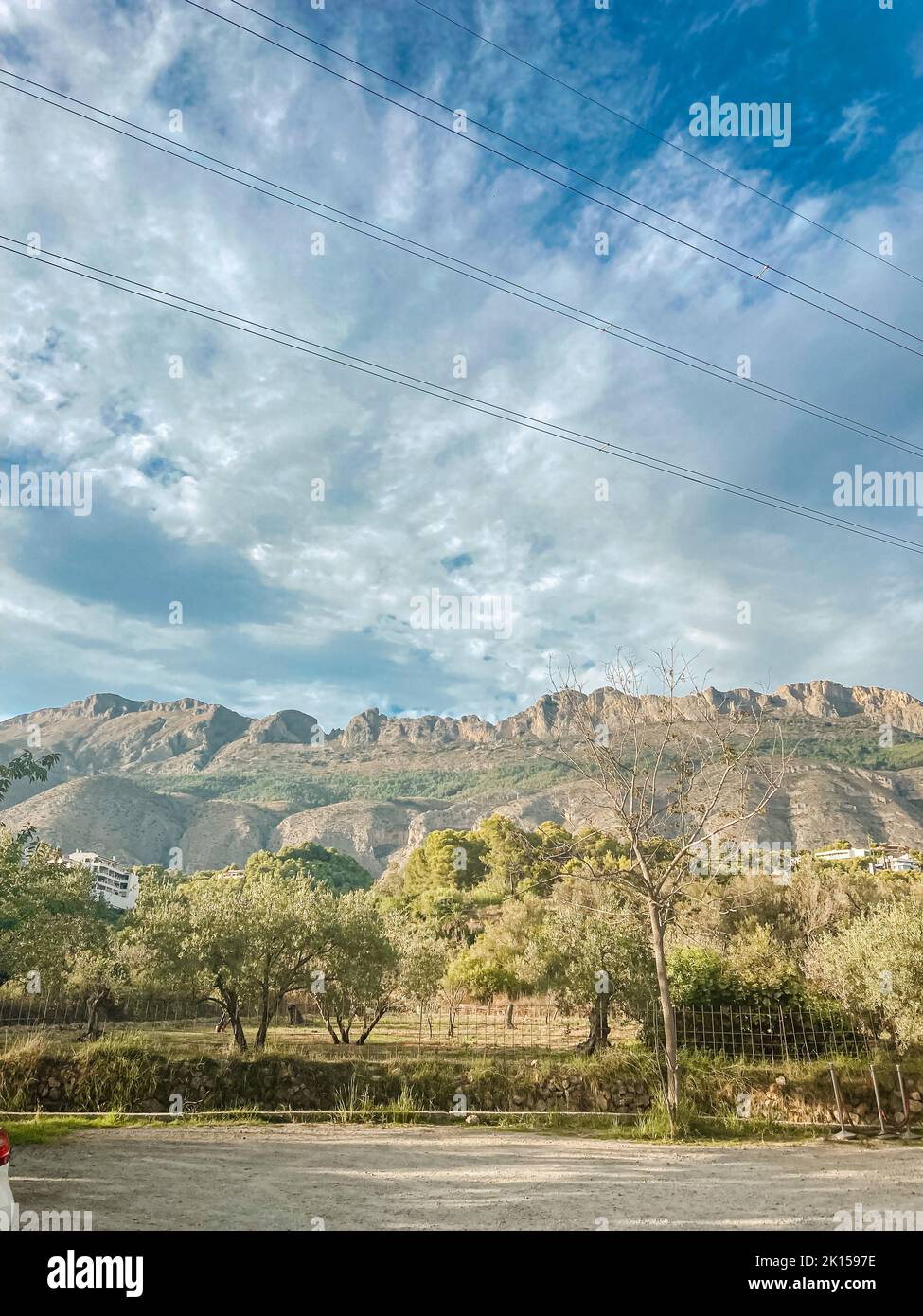 View of the stunning coastal mountains in Altea, Spain (the Serra de ...