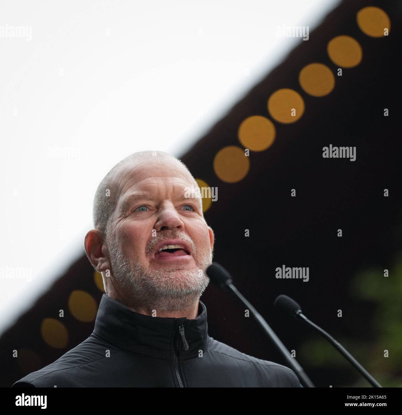 Lululemon founder Chip Wilson speaks after announcing a $100 million ...