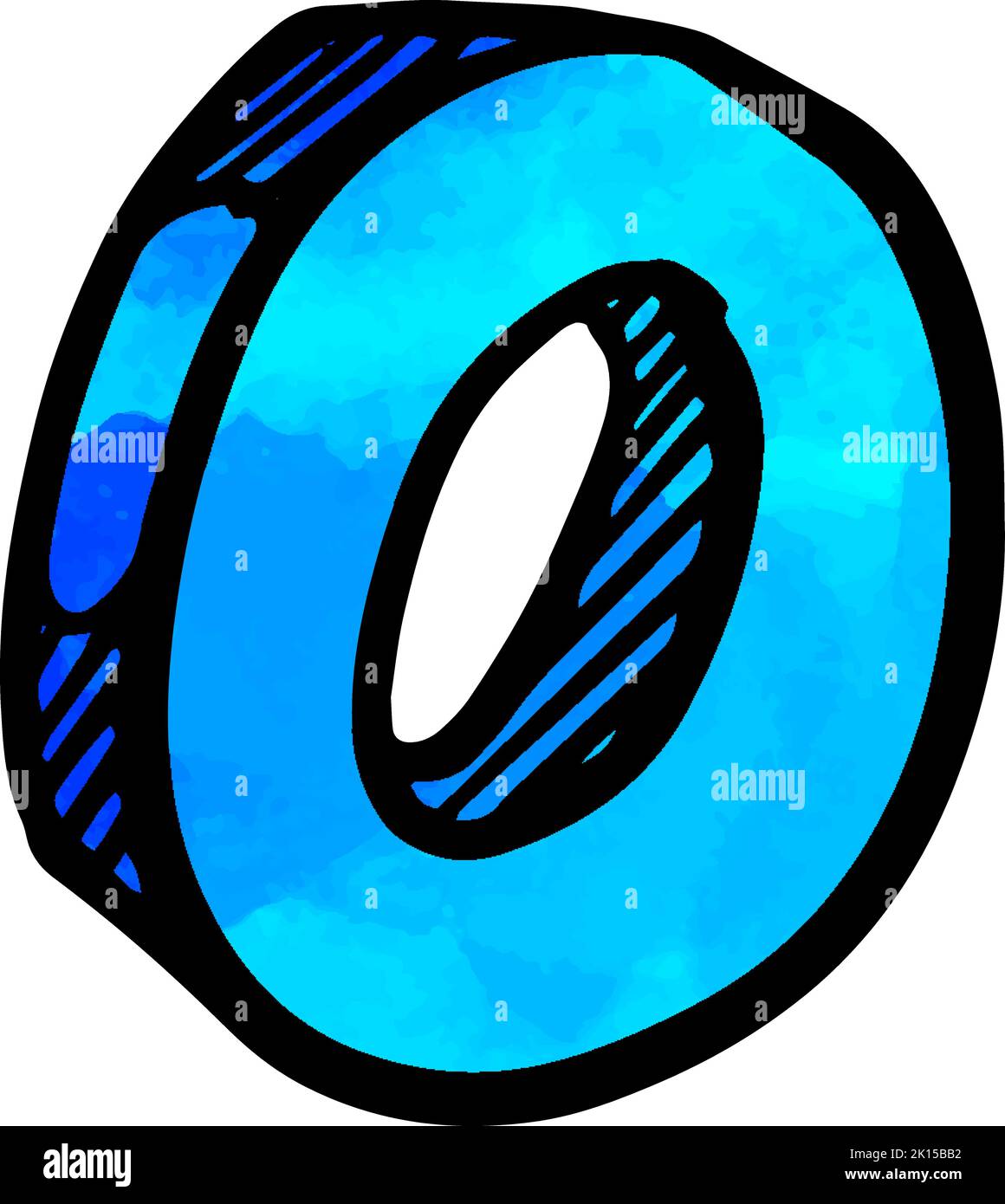 Watercolor style zero hand drawn mathematics symbol Stock Vector Image ...