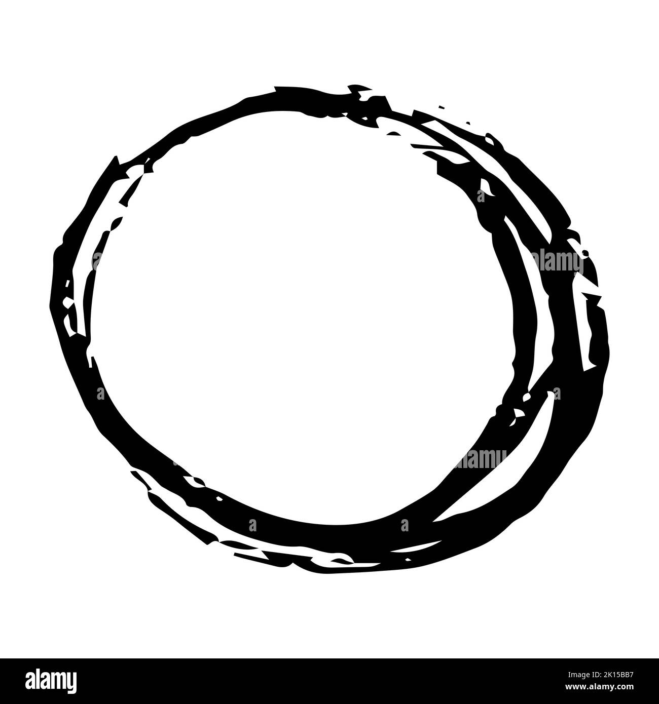 Grunge circle hand painted with ink paint, isolated on white background ...