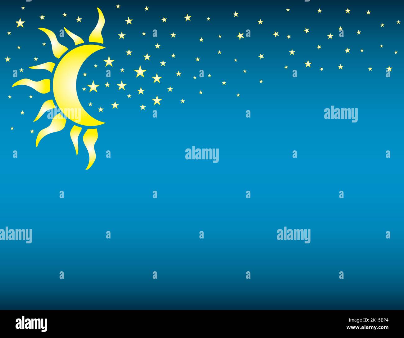 Sun Moon And Stars Background