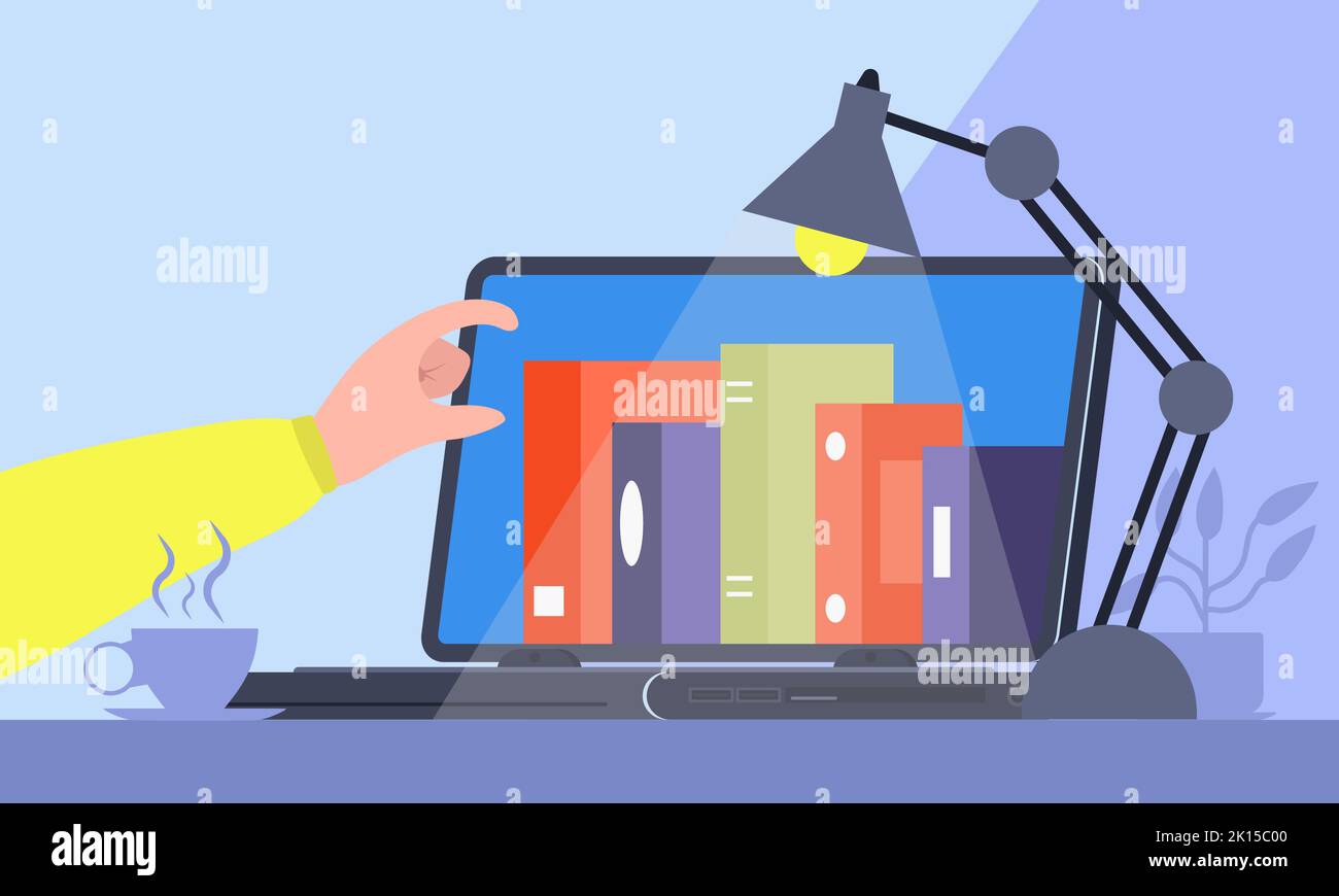 Hand through computer screen Stock Vector Images - Alamy