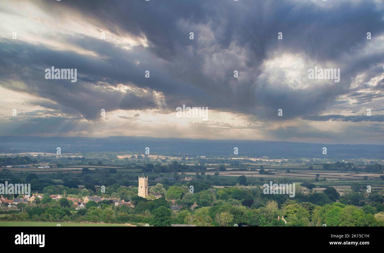 Somerset England Burrow Hill Stock Photo - Alamy