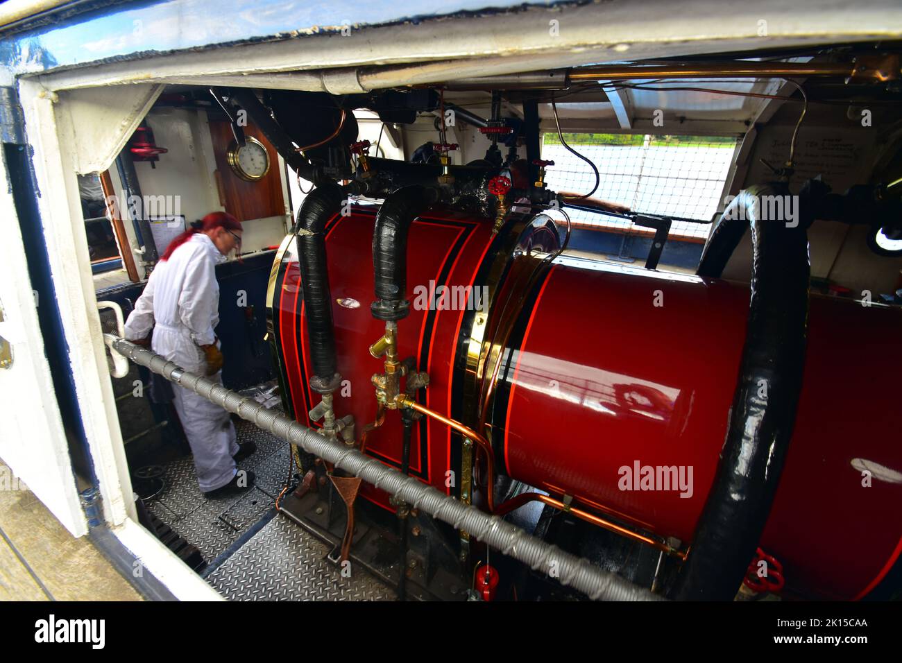 Engine on the Steam Yacht Gondola Coniston Lake District Stock Photo ...