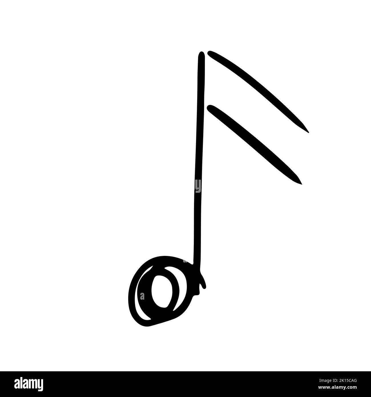 Music note hand drawn and doodle design. Sketch of melody and musical ...