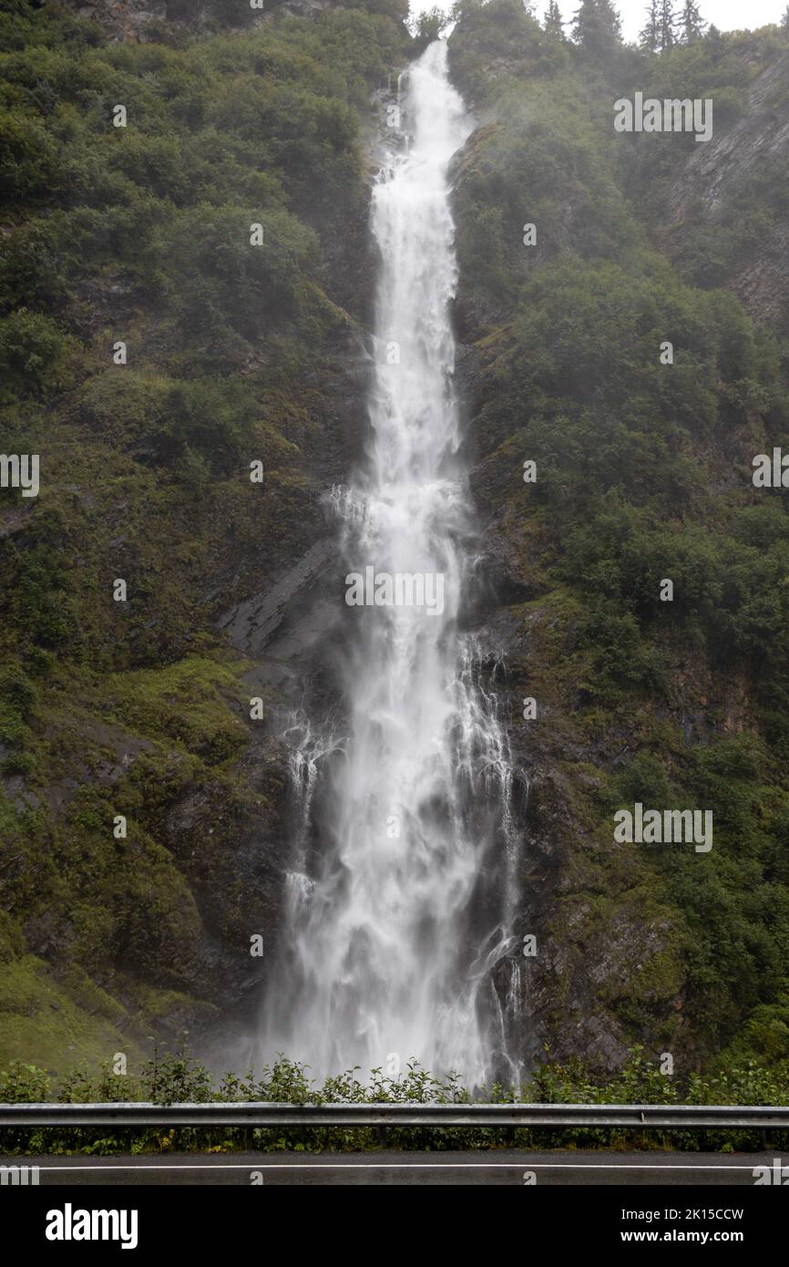 Alaska Mountain Waterfall Stock Photo - Alamy