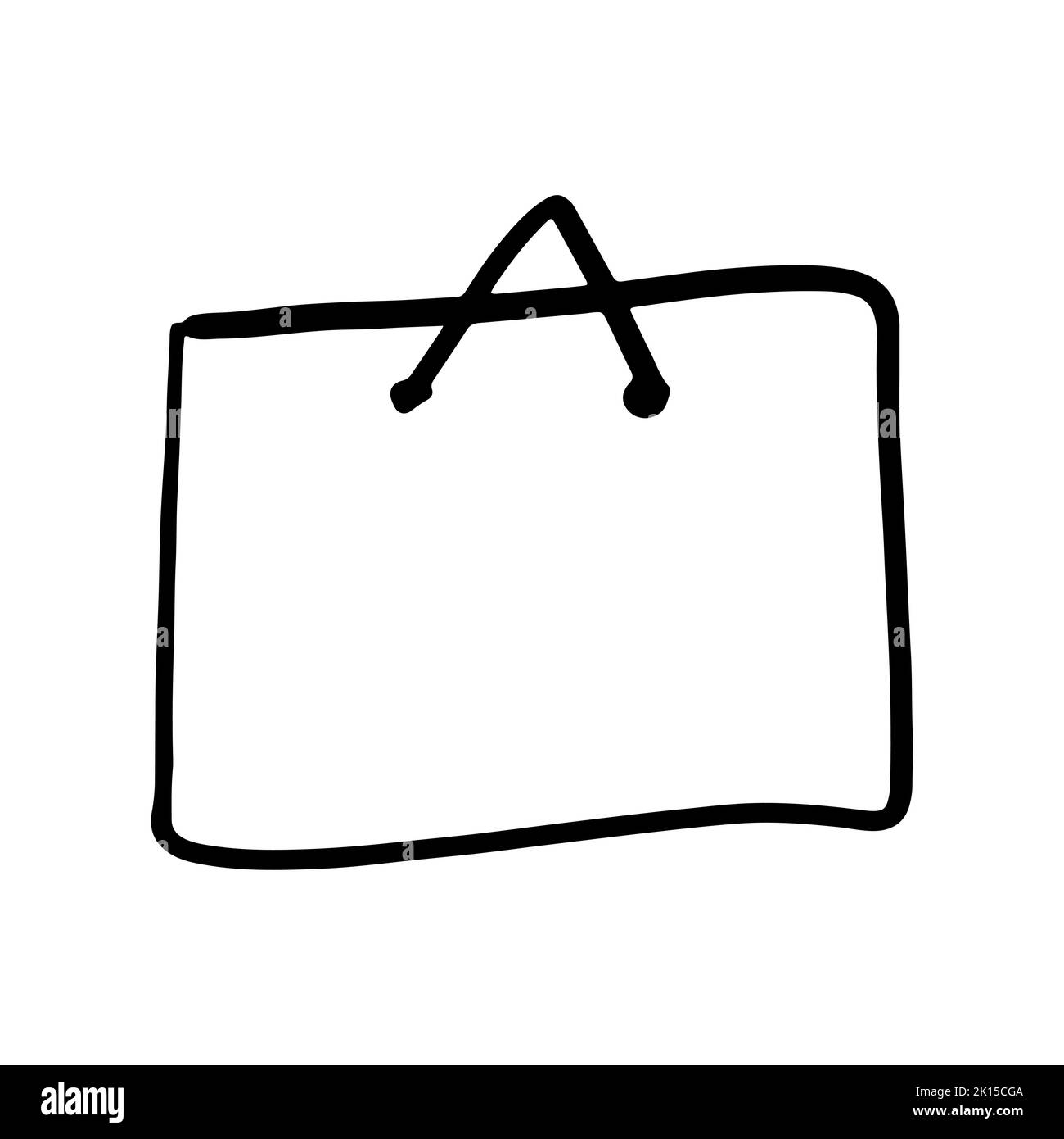 Rectangular hand drawn frame. Doodle in linear style with scribble ...