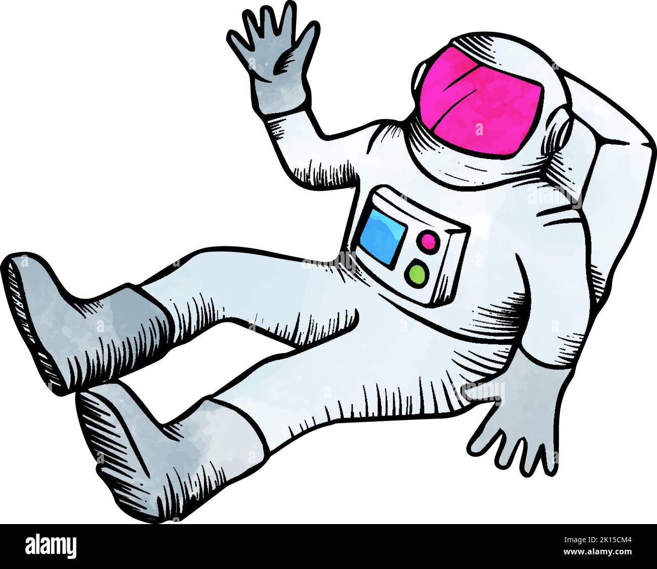Watercolor style astronaut hand drawn sketch Stock Vector Image & Art ...
