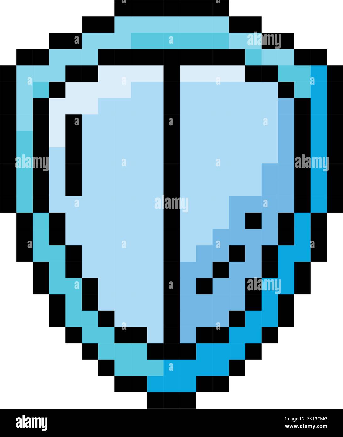 Isolated colored shield videogame icon Pixelated style Vector Stock ...