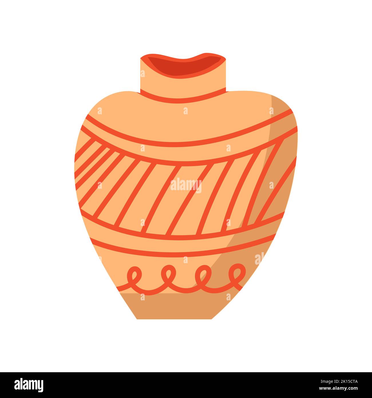 Rustic clay pottery and brown pot or jug with pattern decorations. Old ...