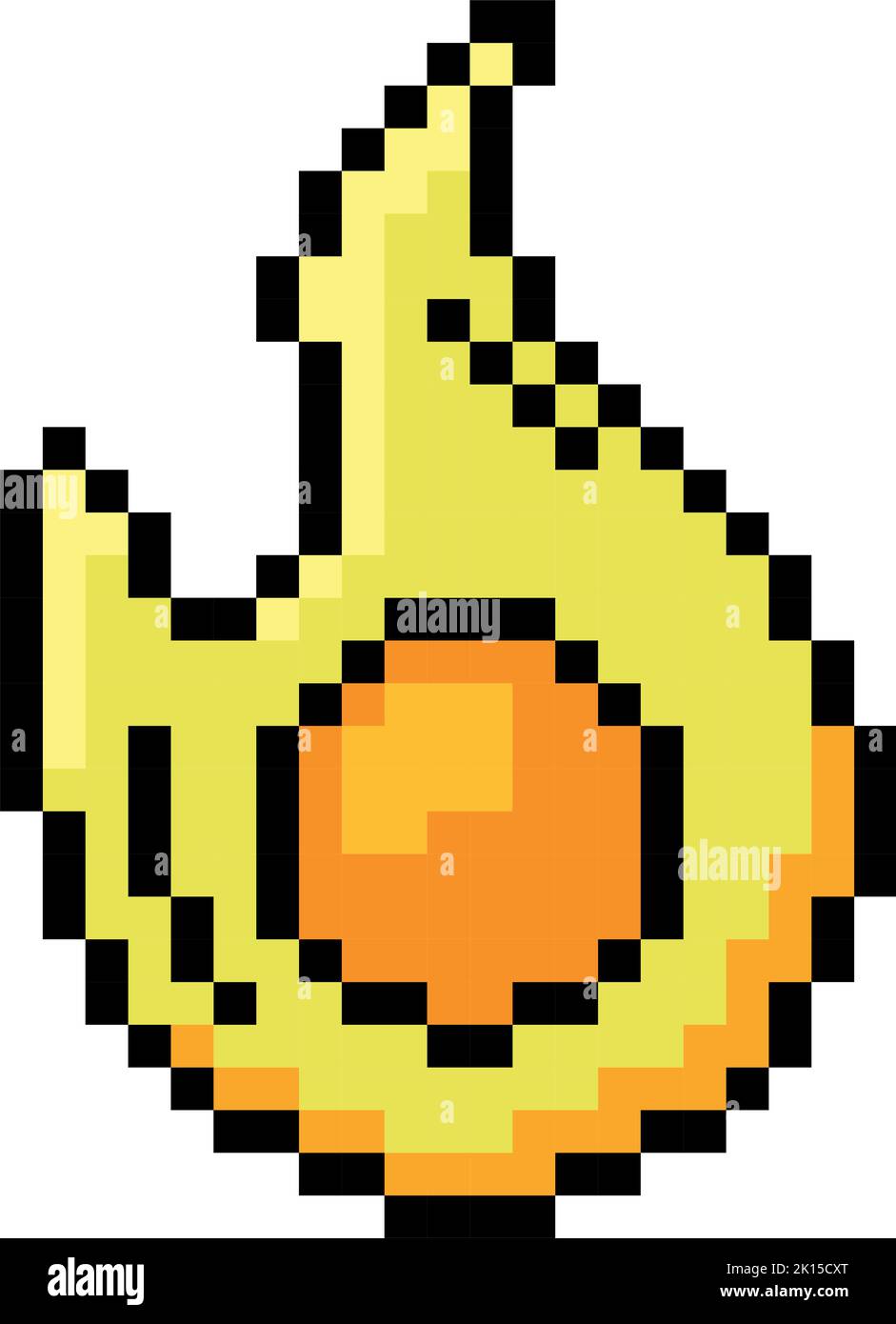 Isolated colored flame videogame icon Pixelated style Vector Stock ...
