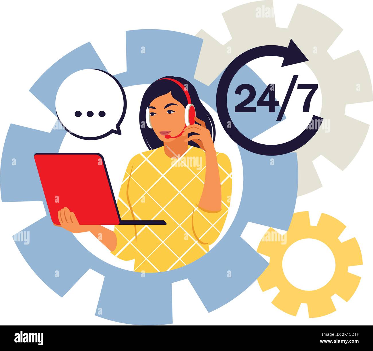 Happy call center worker Stock Vector Images - Alamy