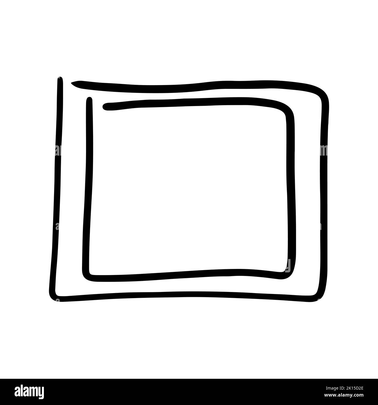 Rectangular hand drawn frame. Doodle in linear style with scribble ... Rectangular hand drawn frame. Doodle in linear style with scribble ...