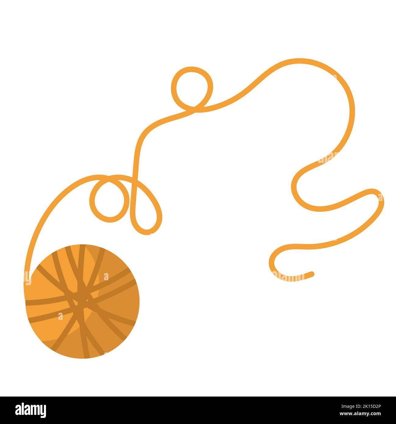 Yellow ball of thread icon isolated on white background in flat style ...