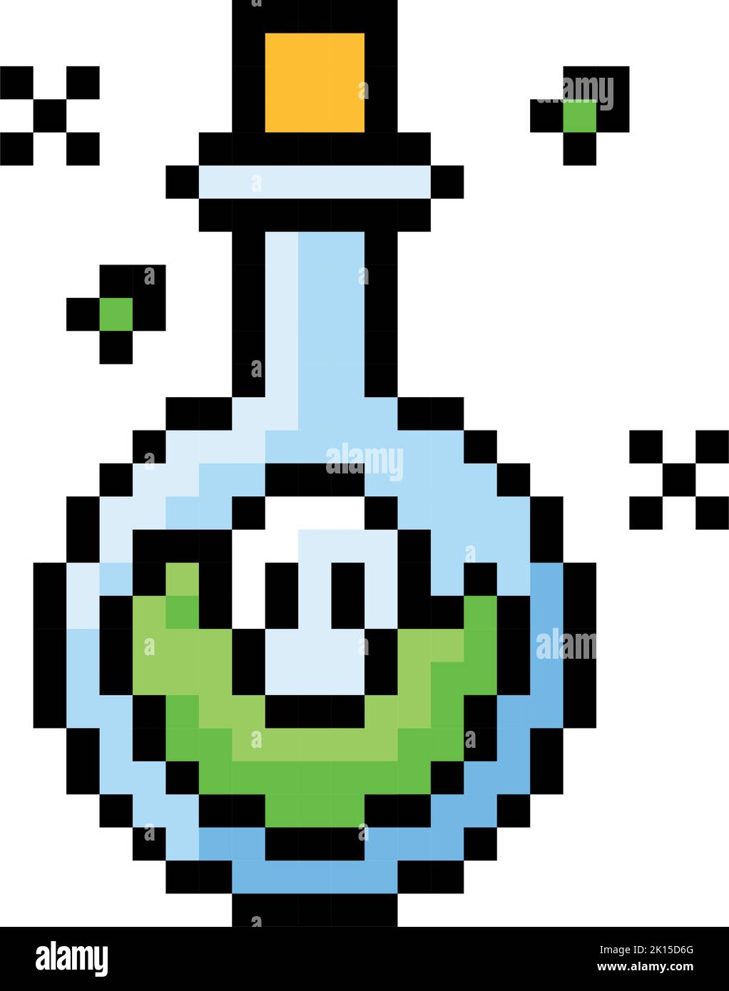 Isolated poison flask videogame icon Pixelated style Vector Stock ...