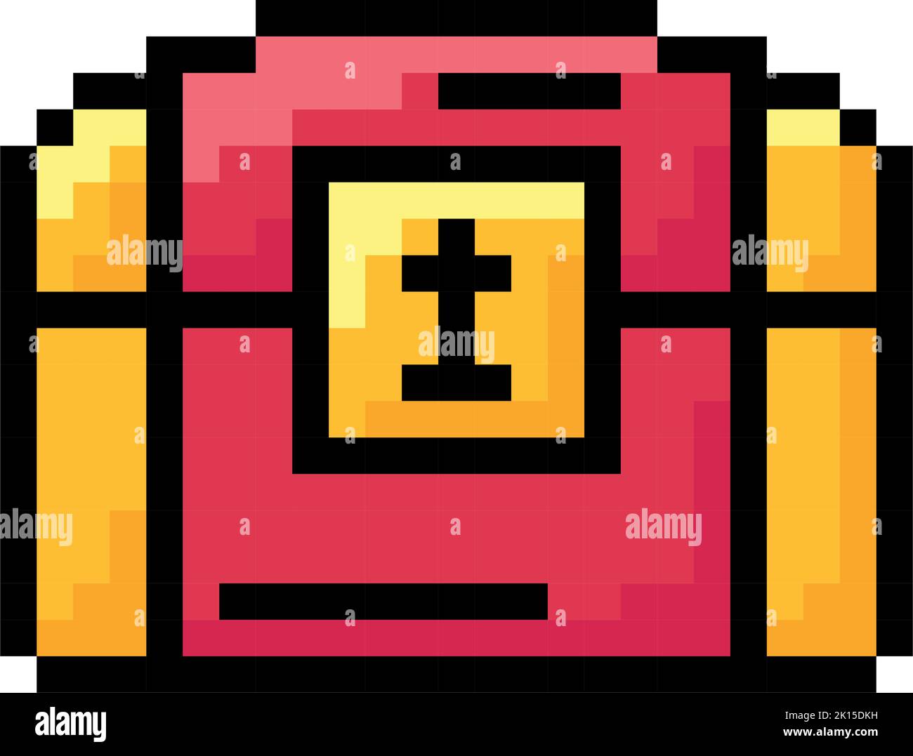 Isolated red chest videogame icon Pixelated style Vector Stock Vector ...