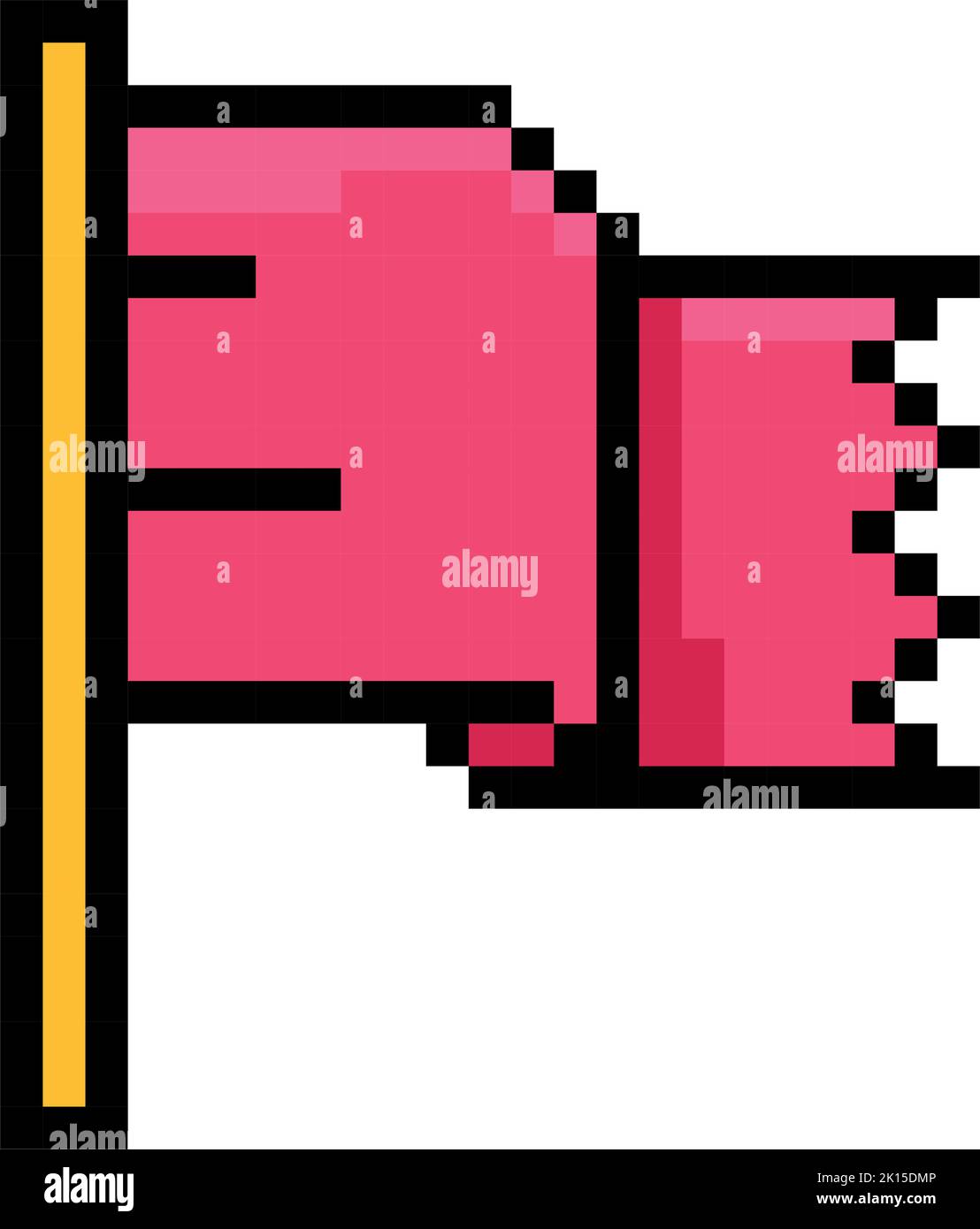 Isolated red waving flag videogame icon Pixelated style Vector Stock ...