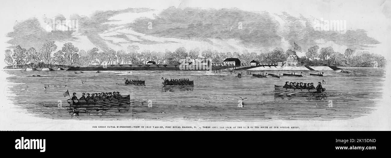 The Great Naval Expedition - View of Fort Walker, Port Royal Harbor ...