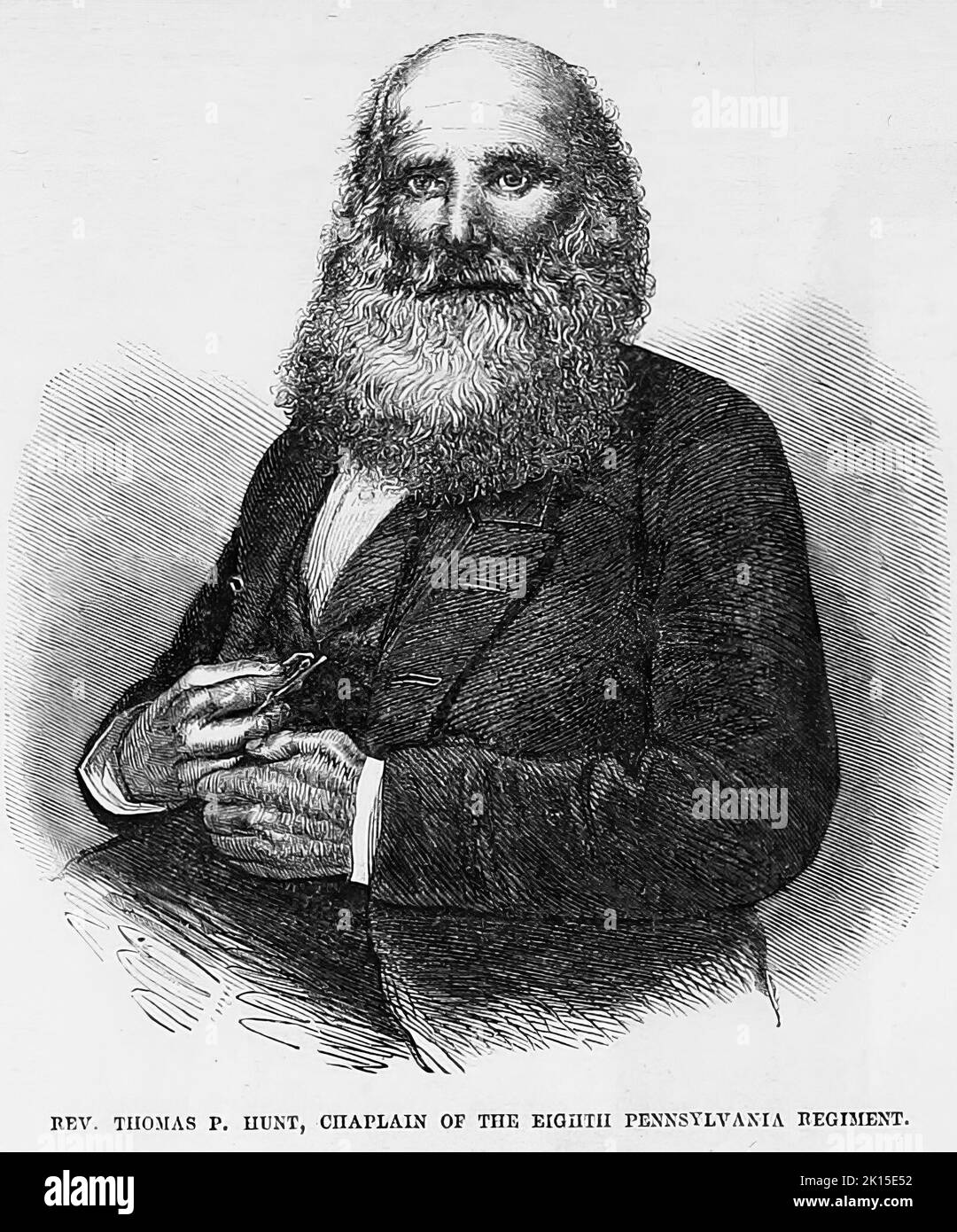 Portrait of Reverend Thomas P. Hunt, chaplain of the 8th Pennsylvania ...