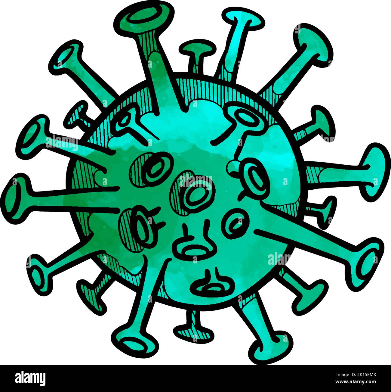 Watercolor style hand drawn coronavirus covid19 Stock Vector Image ...