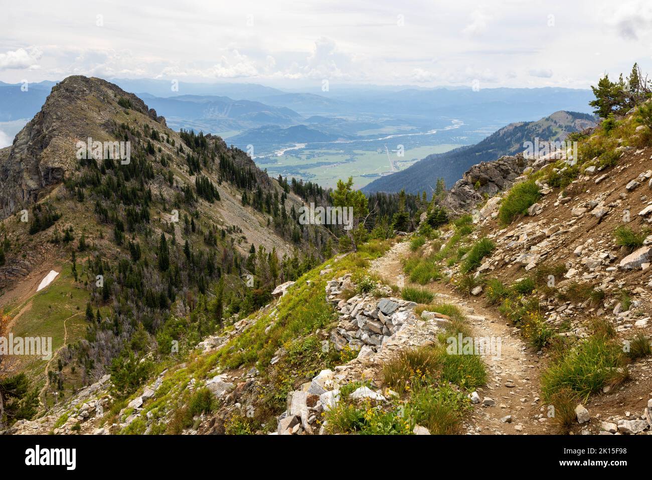 Albright Peak rising high above the Alaska Basin Trail as it descends ...