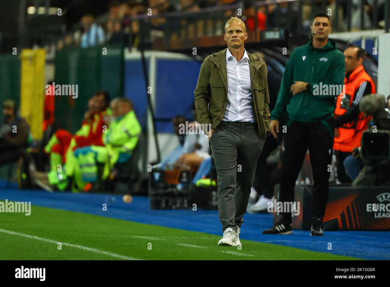 Brussels, Belgium. 15th Sep, 2022. Union's head coach Karel Geraerts ...