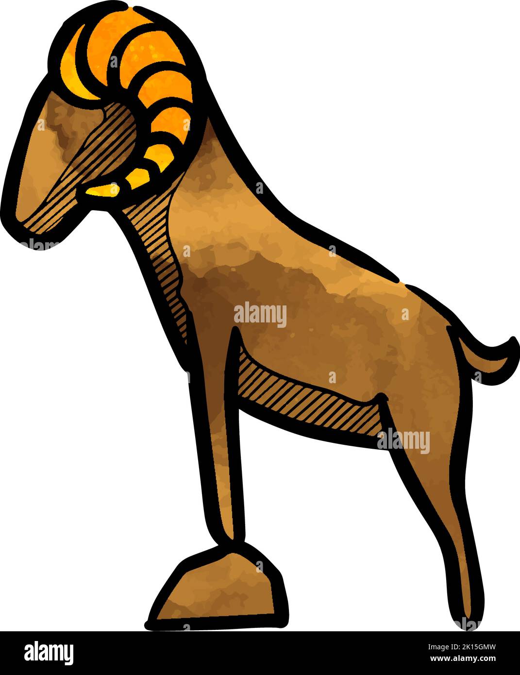 Watercolor style hand drawn standing goat Stock Vector Image & Art - Alamy