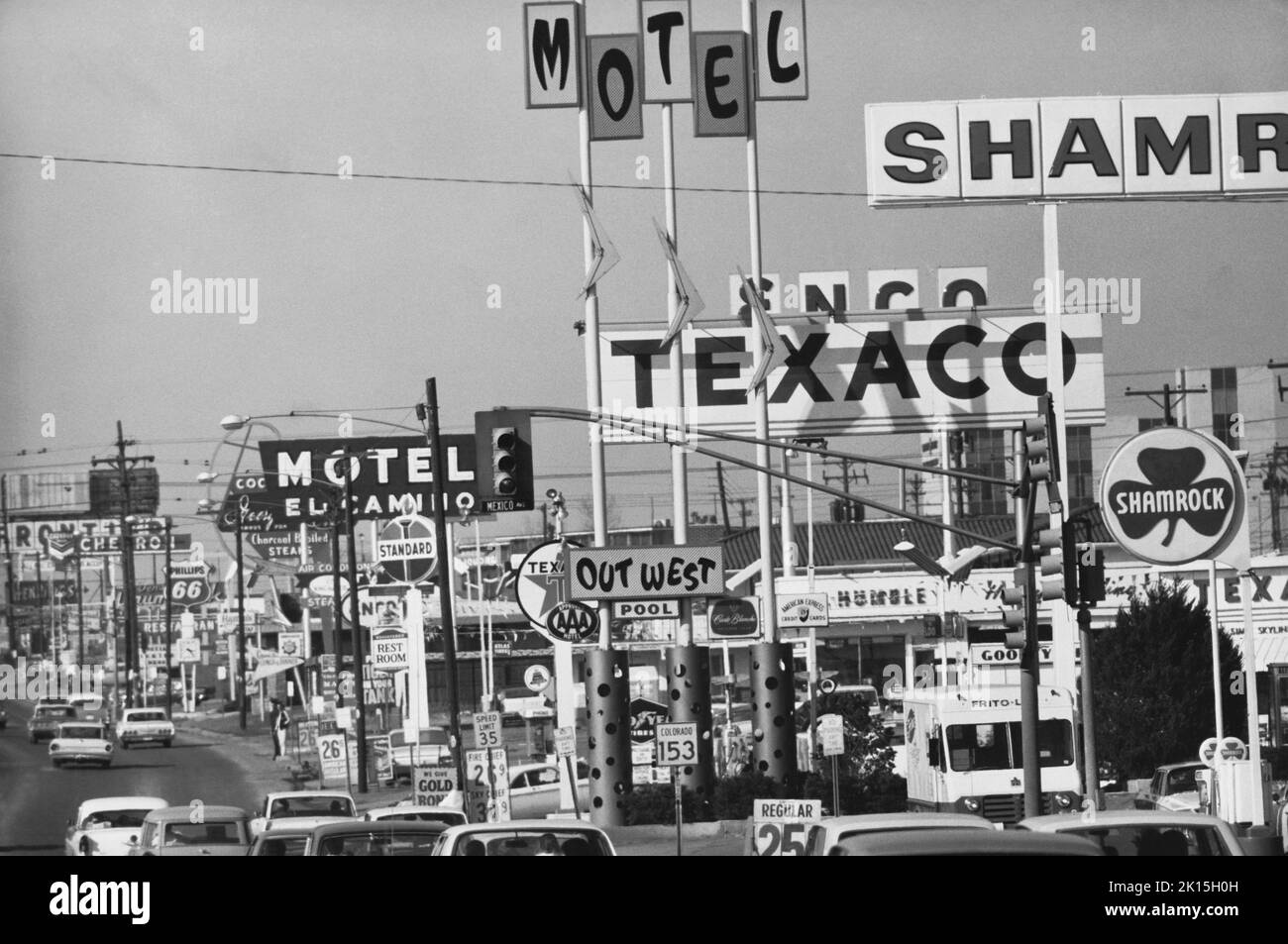 A look at a busy street, (University Blvd.), in Denver, Colorado, circa ...