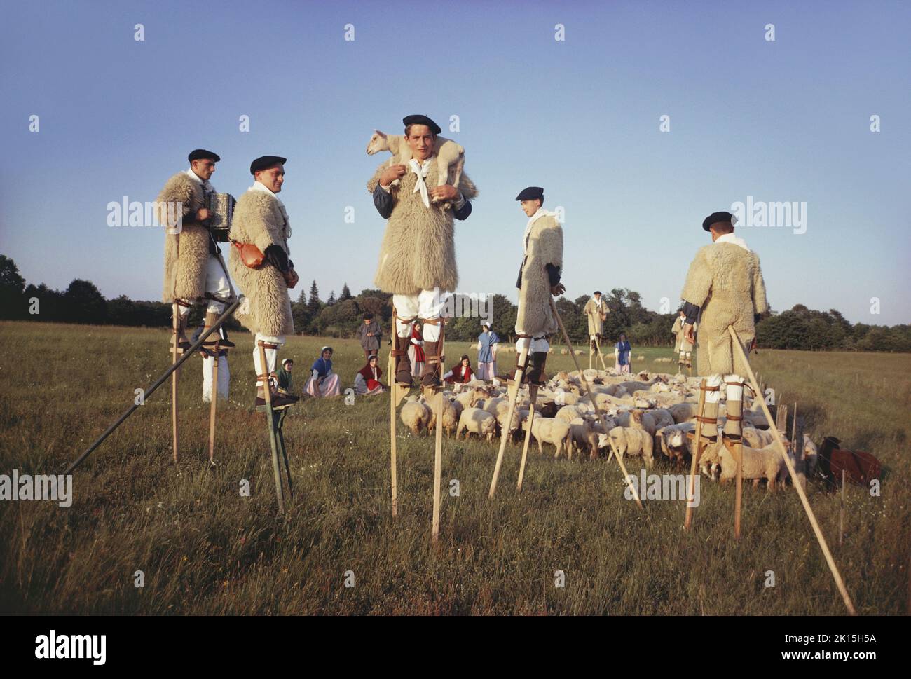 Shepherd dancers on stilts, in France. Historically, the shepherds of ...