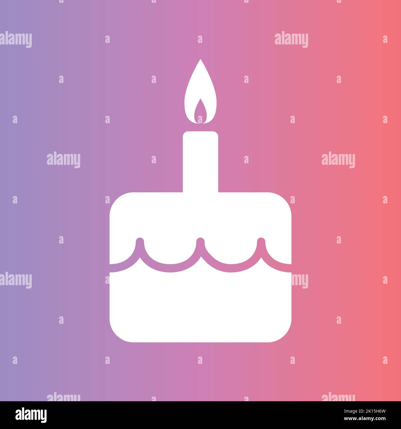 Solid single cake and candle birthday icon Stock Vector Image & Art - Alamy