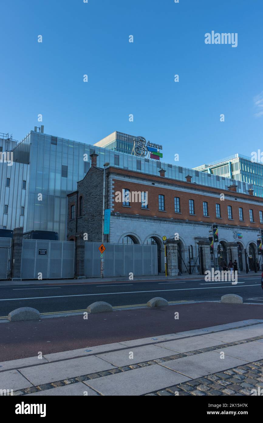 A vertical shot of the building of 3 Arena in Dublin, Ireland Stock ...