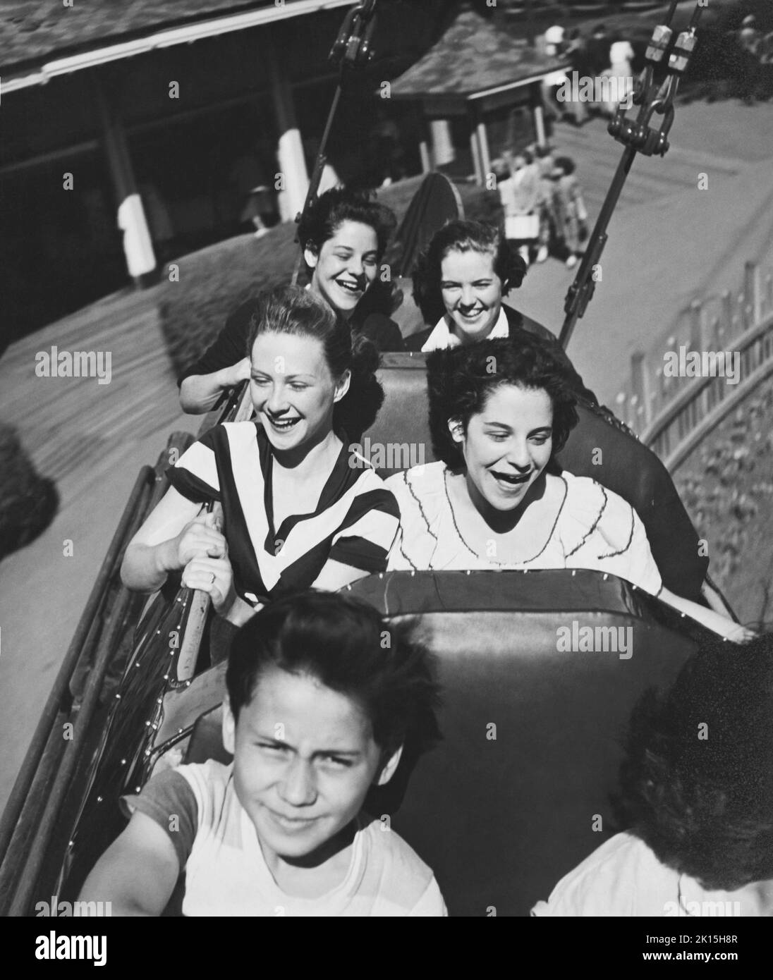 Rocket Ship Riders, Rye Beach Playland, Westchester County, New York, c ...