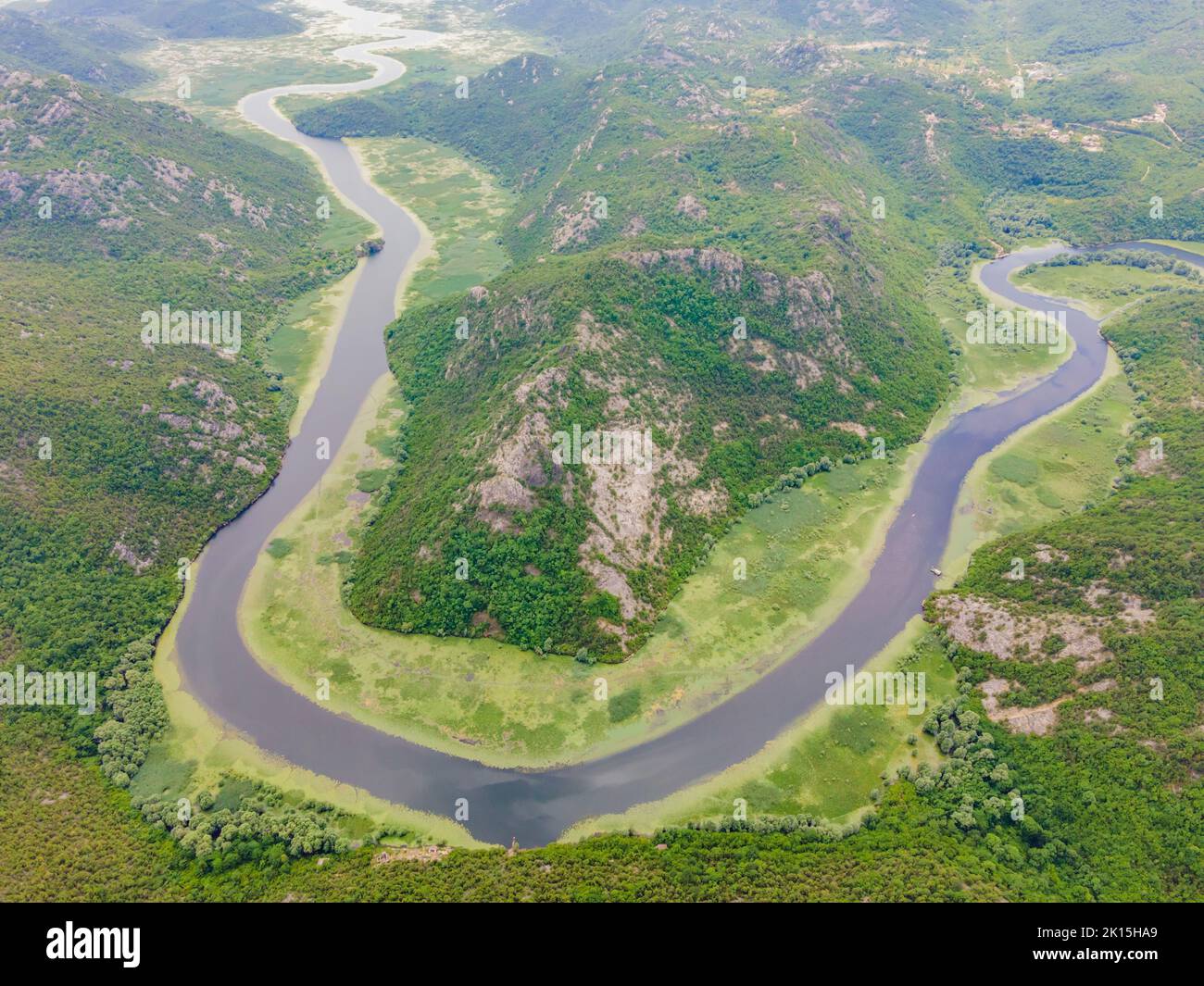 Canyon of Rijeka Crnojevica river near the Skadar lake coast. One of ...