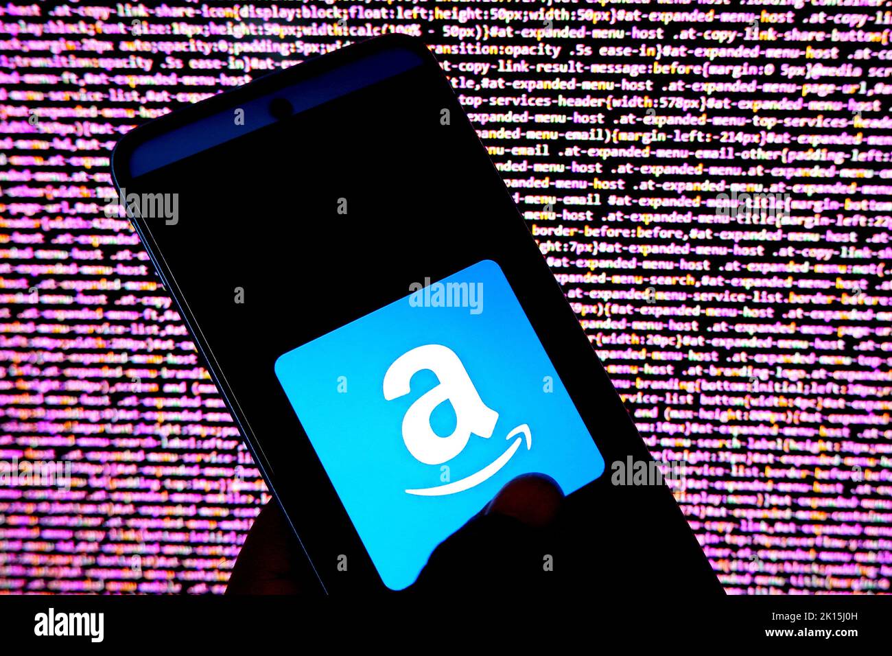In this photo illustration, an Amazon logo seen displayed on an android ...