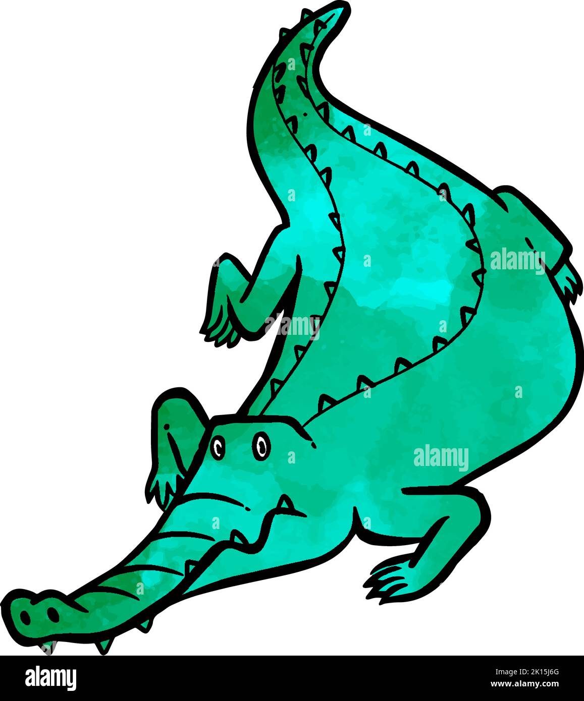 Watercolor style hand drawn alligator Stock Vector Image & Art - Alamy