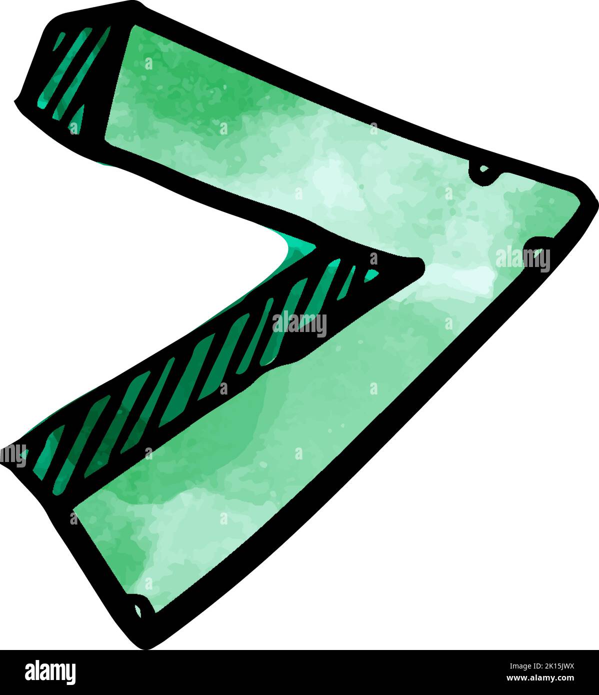 Watercolor style math symbol greater than hand drawn Stock Vector Image ...