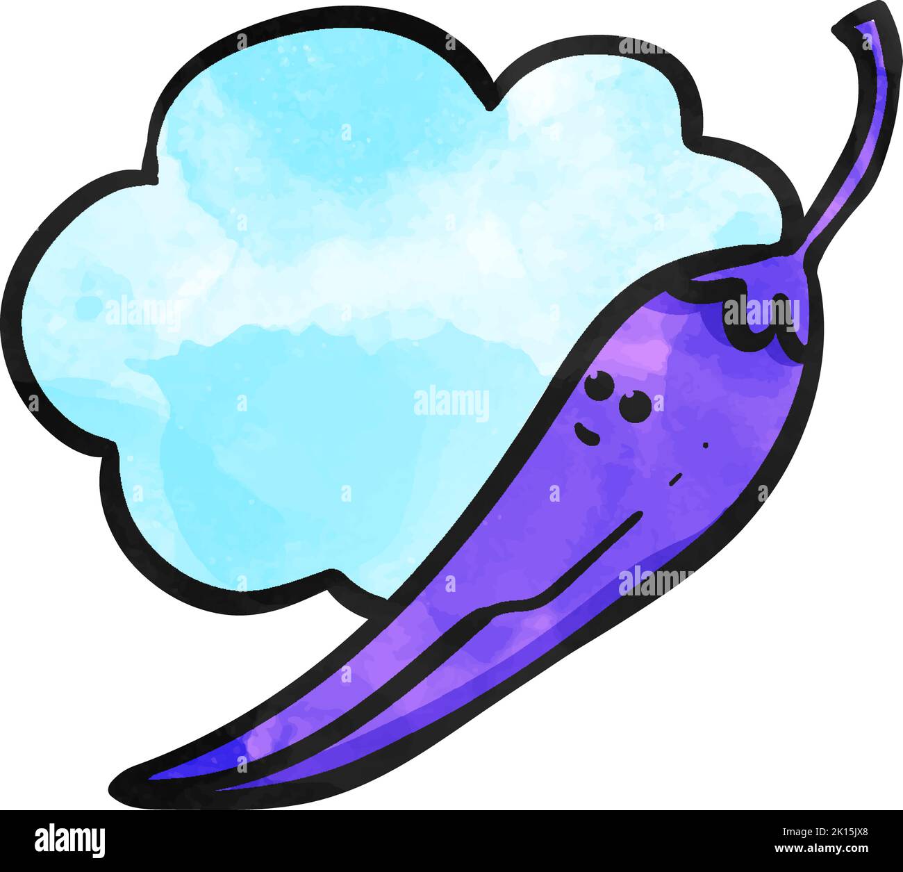 Watercolor style chili characters drawing Stock Vector Image & Art - Alamy