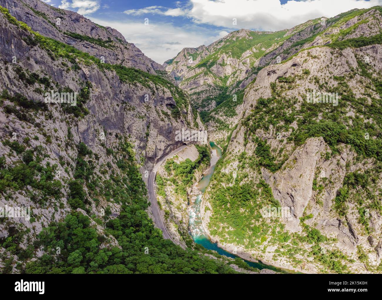 The purest waters of the turquoise color of the river Moraca flowing ...