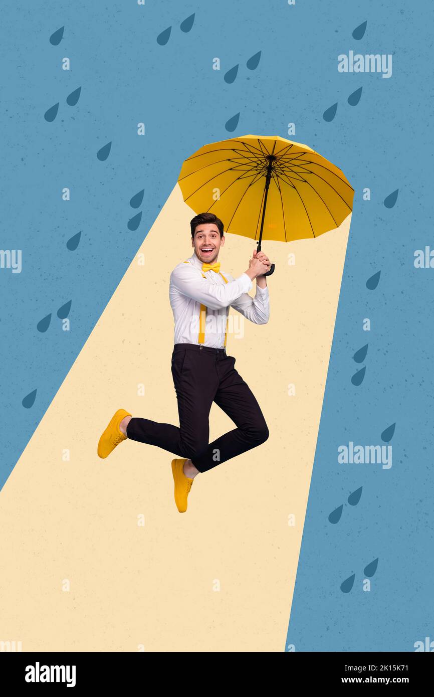 Vertical creative collage image of excited funny positive gentleman ...