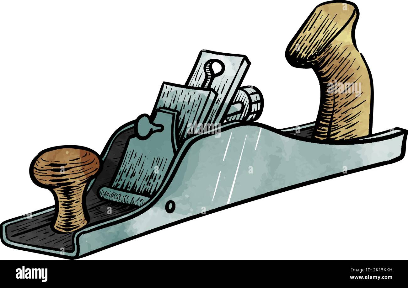 Hand plane engraving Stock Vector Images - Alamy