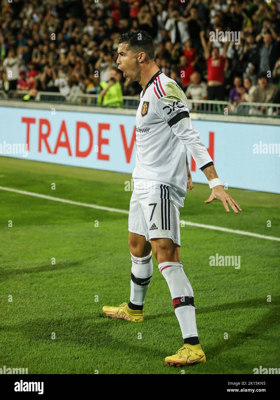 Cristiano Ronaldo celebrating a goa during the UEFA Europa League match ...